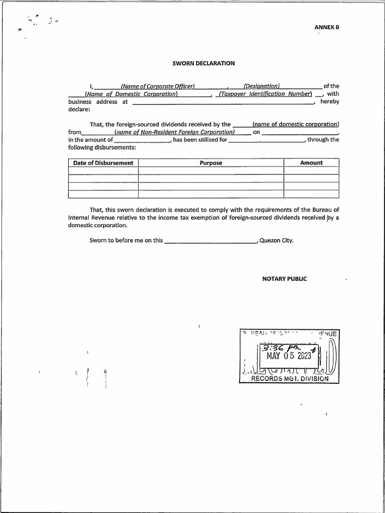 Annex B - RR No. 5-2023 | PDF