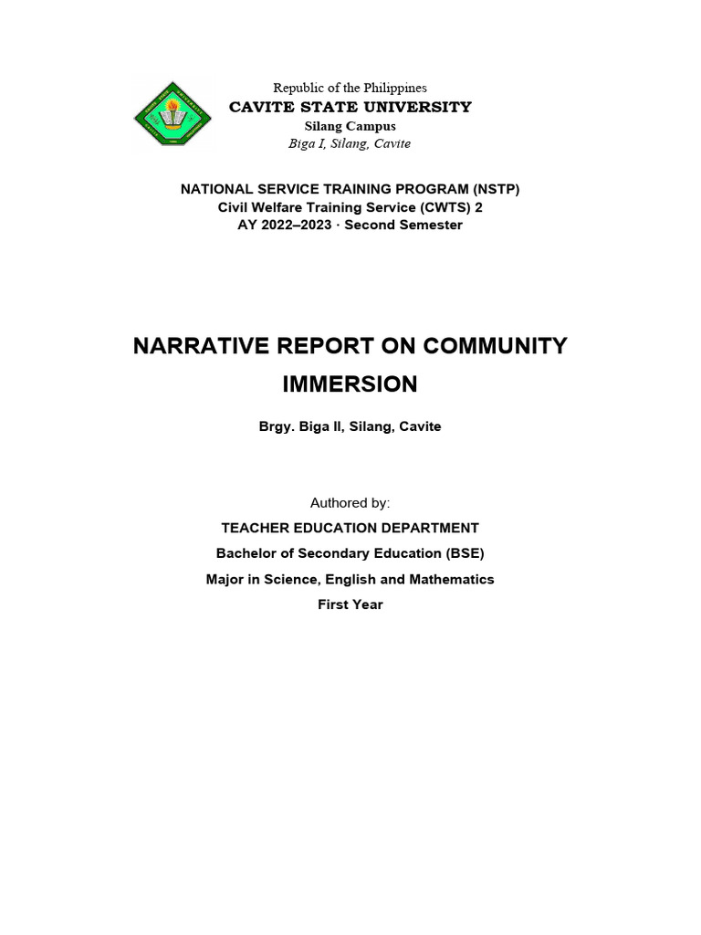 Cwts Narrative Report | PDF | Fire Safety | Safety