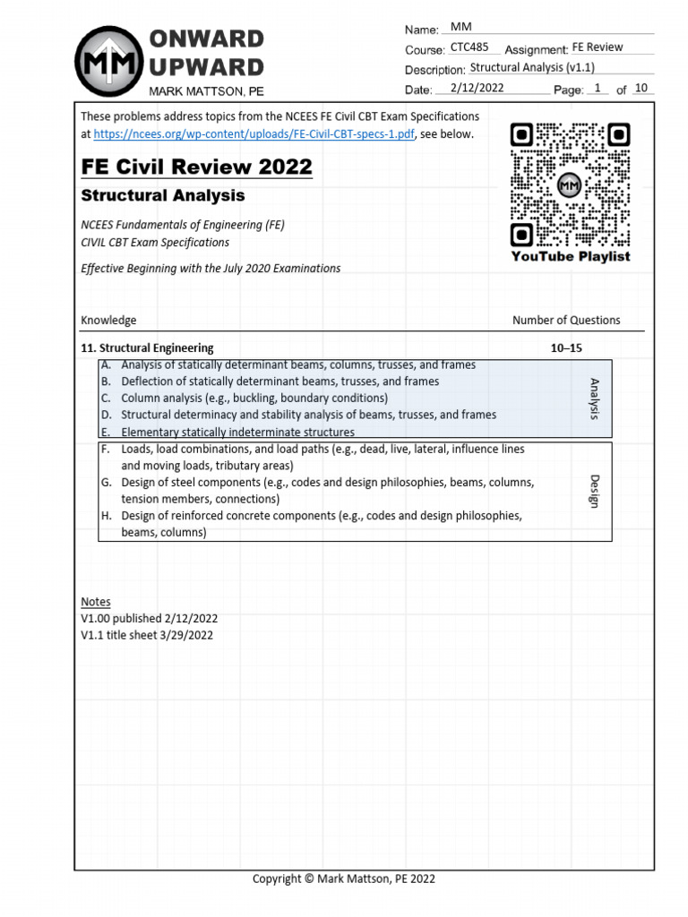 FE Structural Analysis 2022 | PDF | Beam (Structure) | Structural Analysis