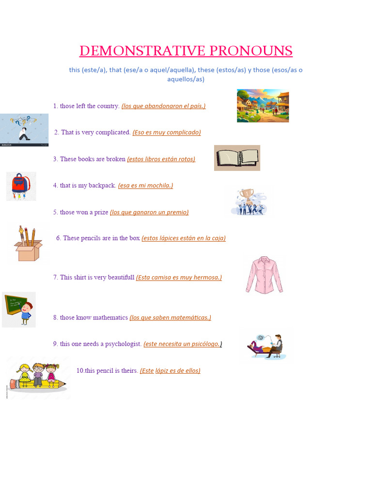 Demonstrative Pronouns | PDF