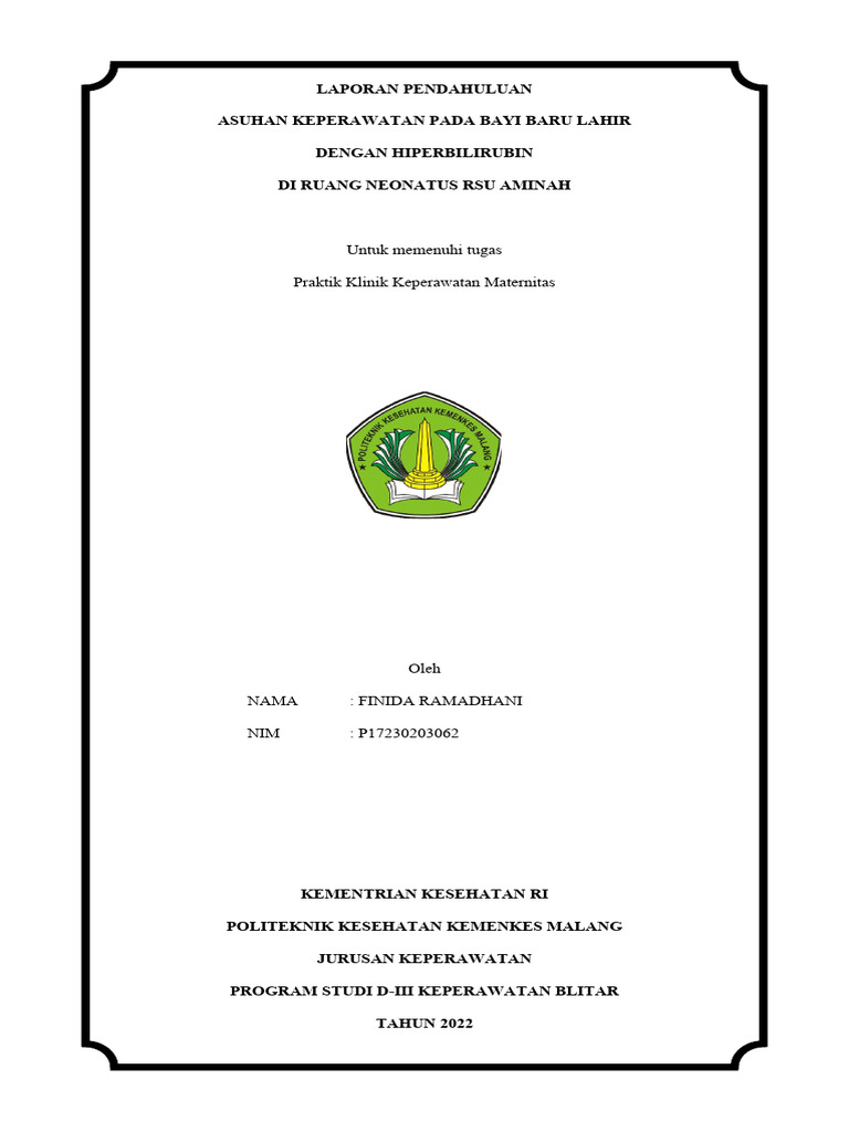 Lp Hiperbilirubin (Ruang Neonatus) Kep.maternitas | PDF