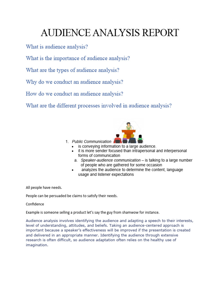 Audience Analysis Report | PDF | Communication | Persuasion