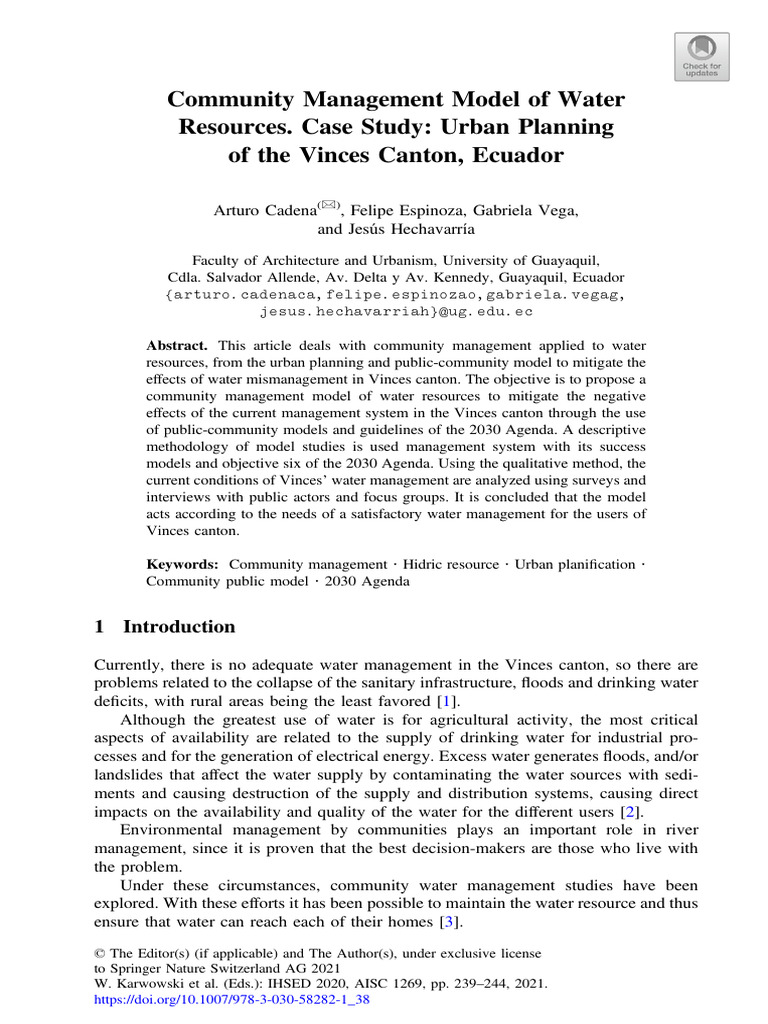 Community Management | PDF | Sanitation | Water Resources