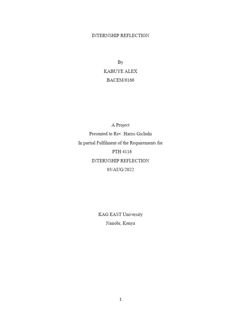 Internship Reflection | Download Free PDF | Jesus | God