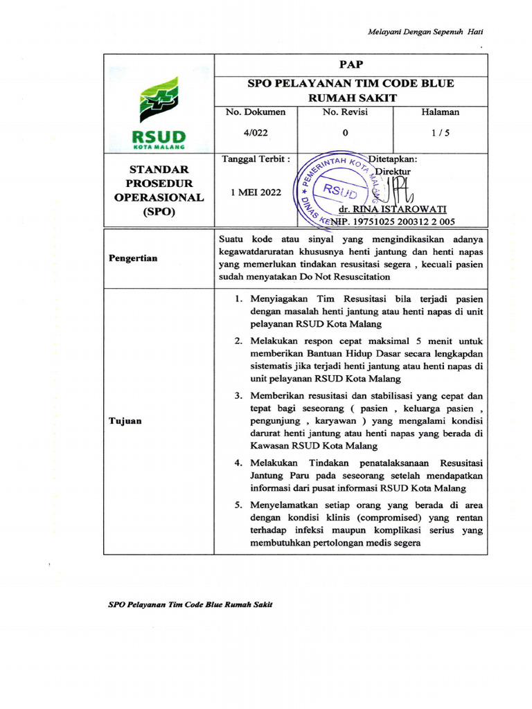 Sop Code Blue | PDF