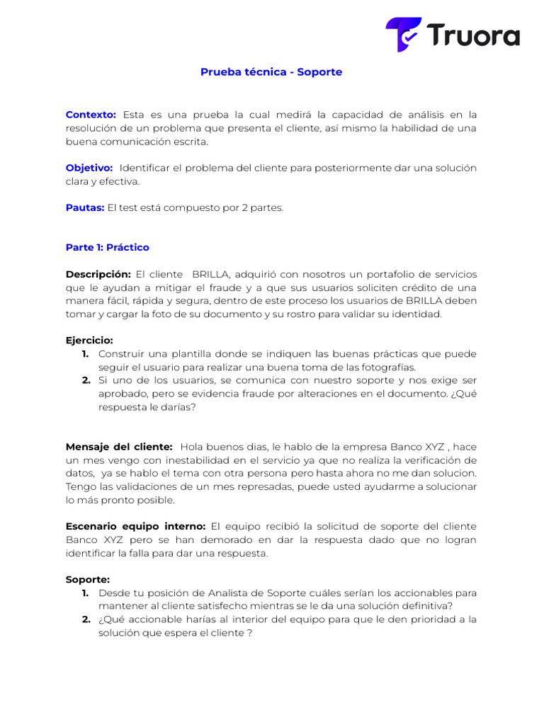 Prueba Técnica para Analista de Soporte | PDF | Tecnologías de la información | Informática