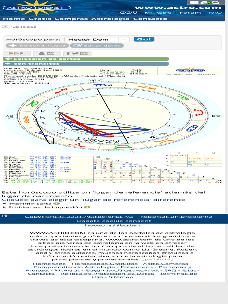 Carta Gratuita - Astrodienst | PDF