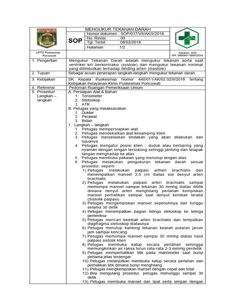 Sop Mengukur TD | PDF