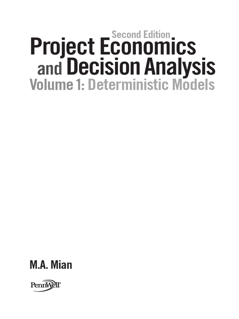 Project Economics Decision Analysis V1 Deterministic Models TOC Sample ...