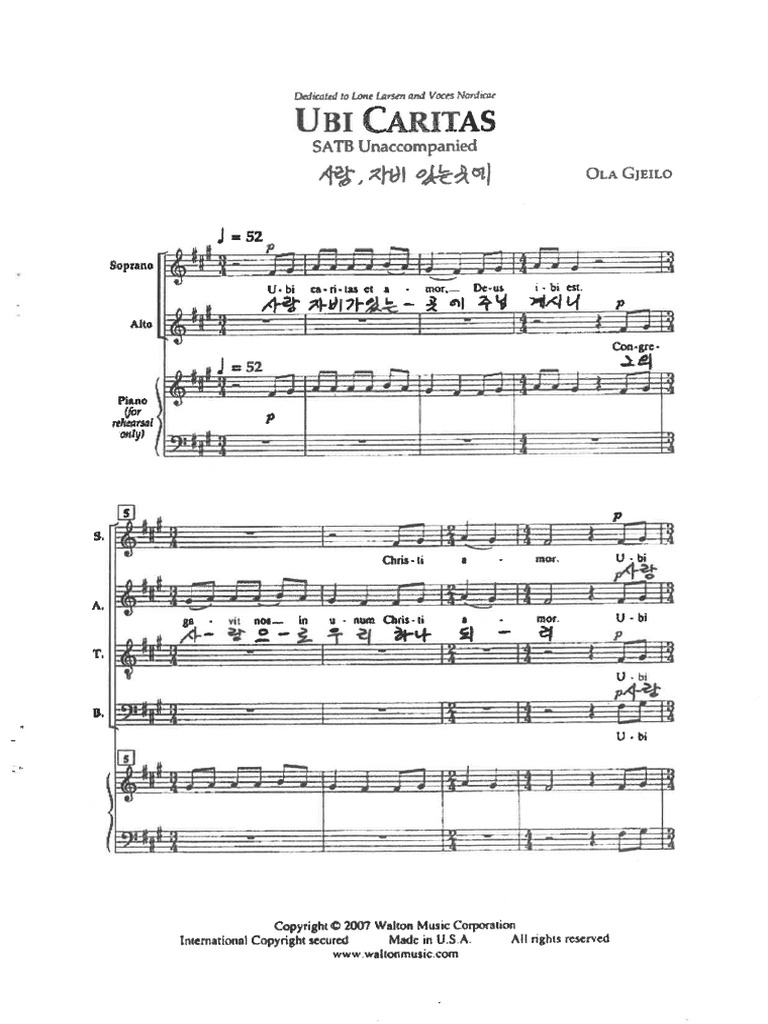 Ubi Caritas - Ola Gjeilo | PDF