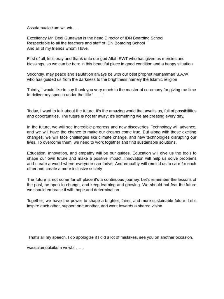 Contoh Text Speech | PDF | God In Islam | Muhammad