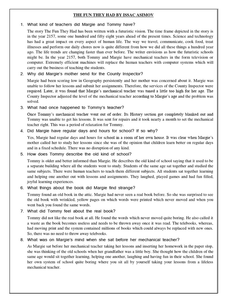 The Fun They Had | PDF