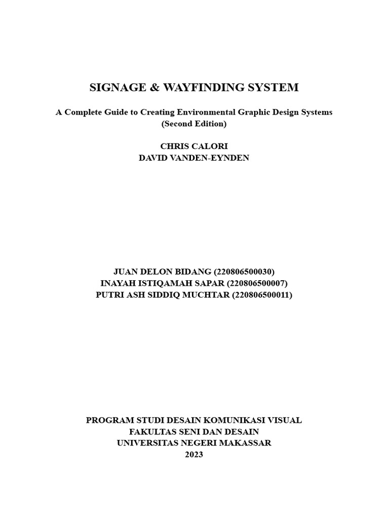 Signage & Wayfinding System | PDF