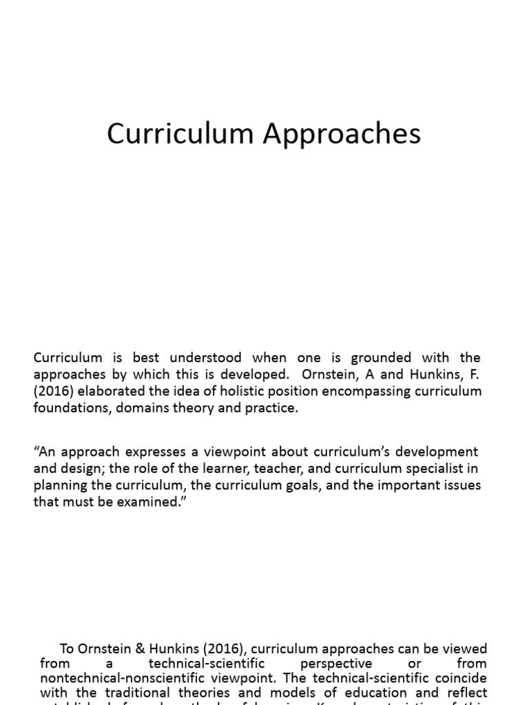 Curriculum Approaches | PDF | Curriculum | Learning