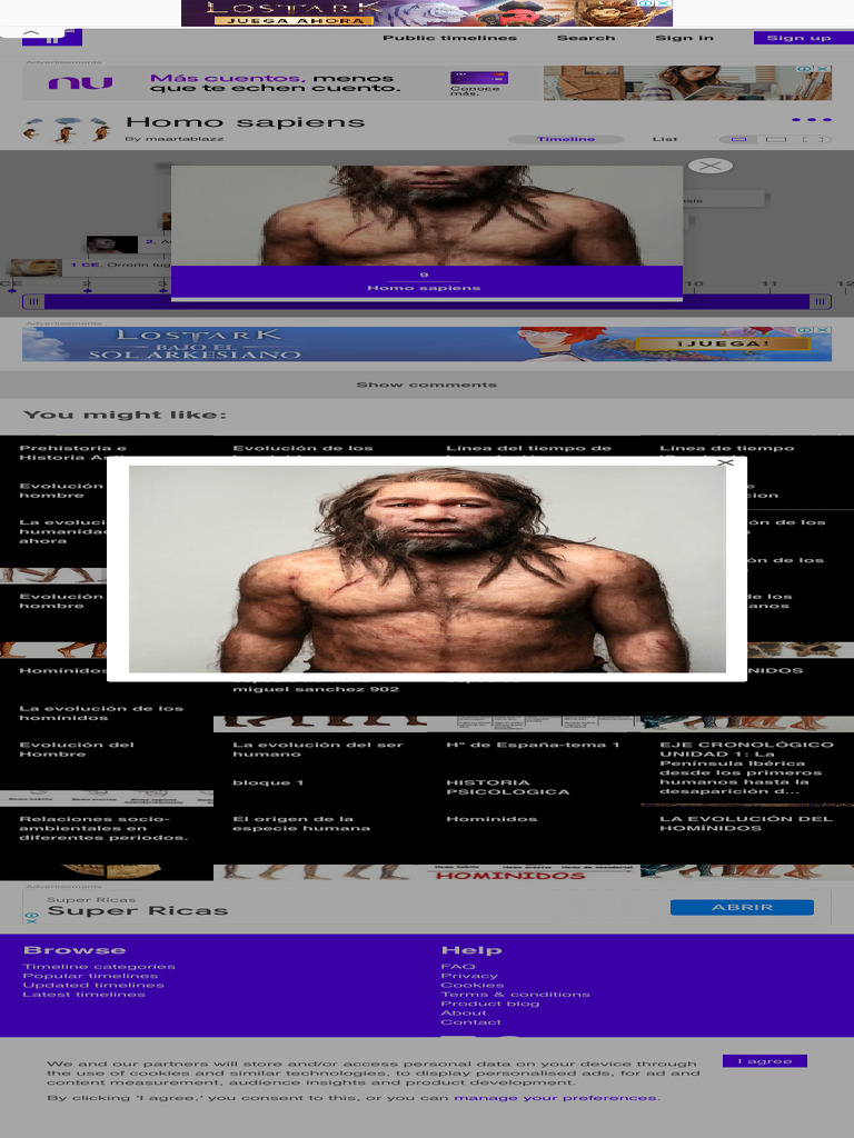 Homo Sapiens Timeline Timetoast Timelines | PDF | Homo | Evolución humana