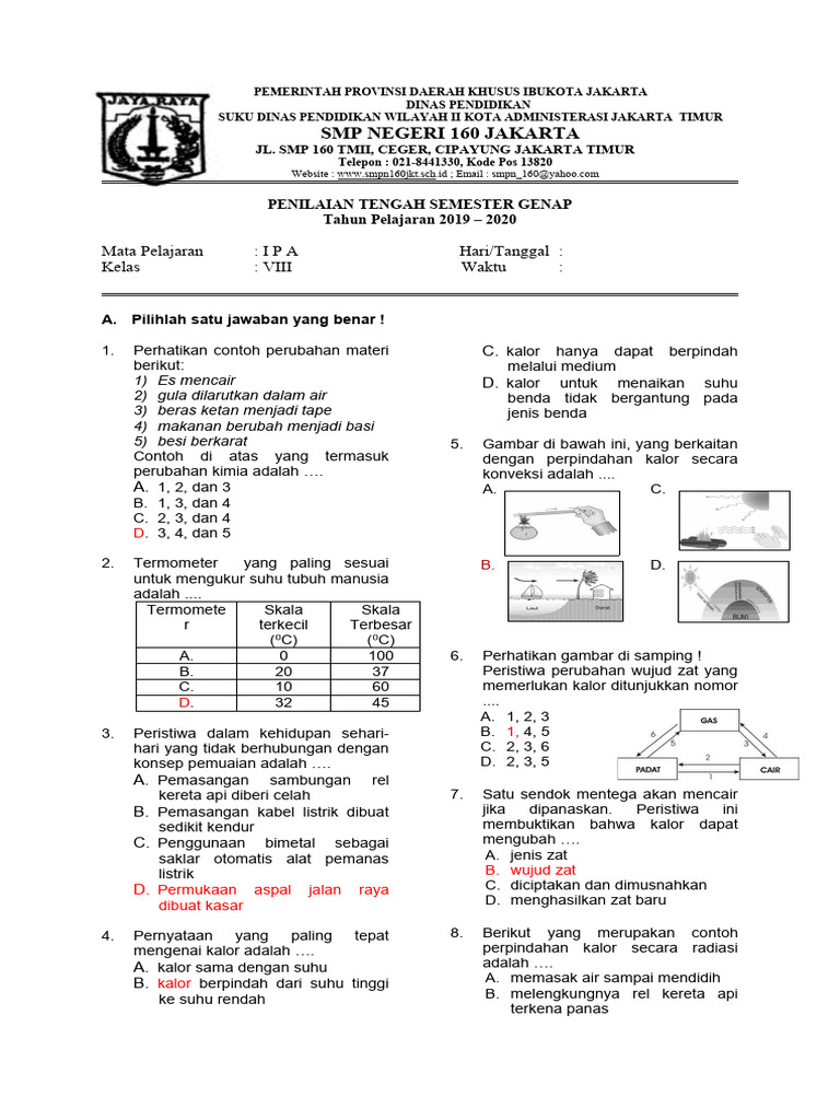 Soal PTS Kelas 8 IPA | PDF