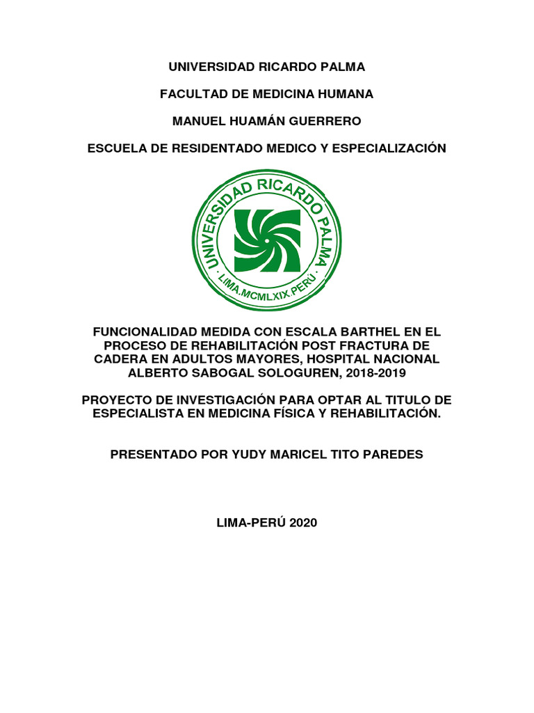Variable Barthell | PDF | Población | Hospital