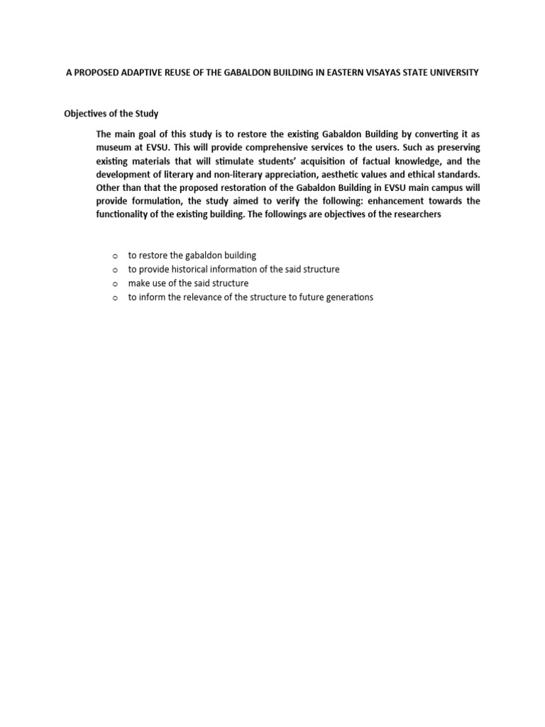 Adaptive Reuse of Gabaldon Building | PDF | Art