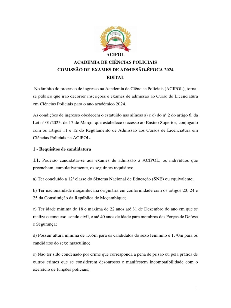 Edital Acipol - 2024 | PDF