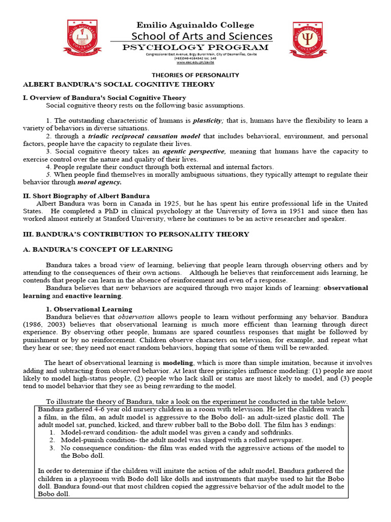 Albert Bandura | PDF | Self Efficacy | Emotional Self Regulation