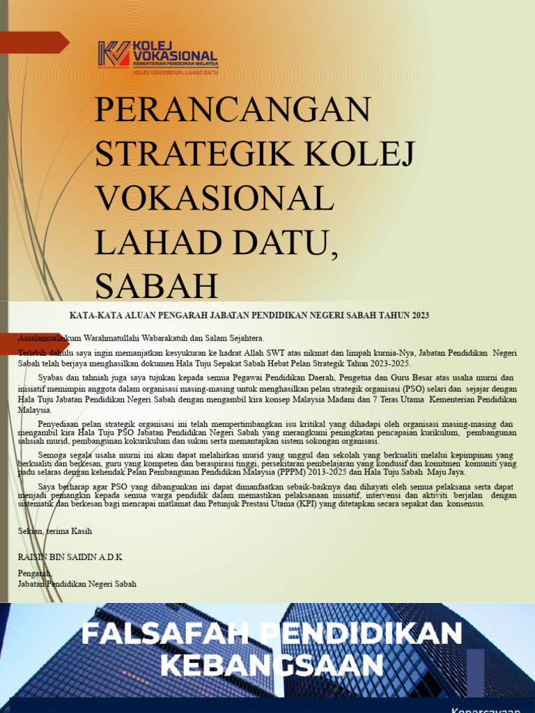 Perancangan Strategik Kolej Vokasional Lahad Datu - PPD LD | PDF | Seni