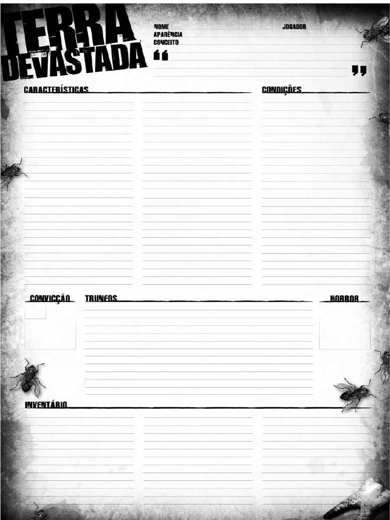 Ficha Editavel Terra Devastada | PDF