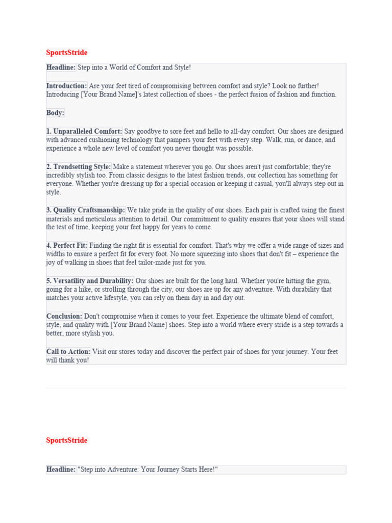 ENGLISH Performance Task | PDF | Shoe | Fashion