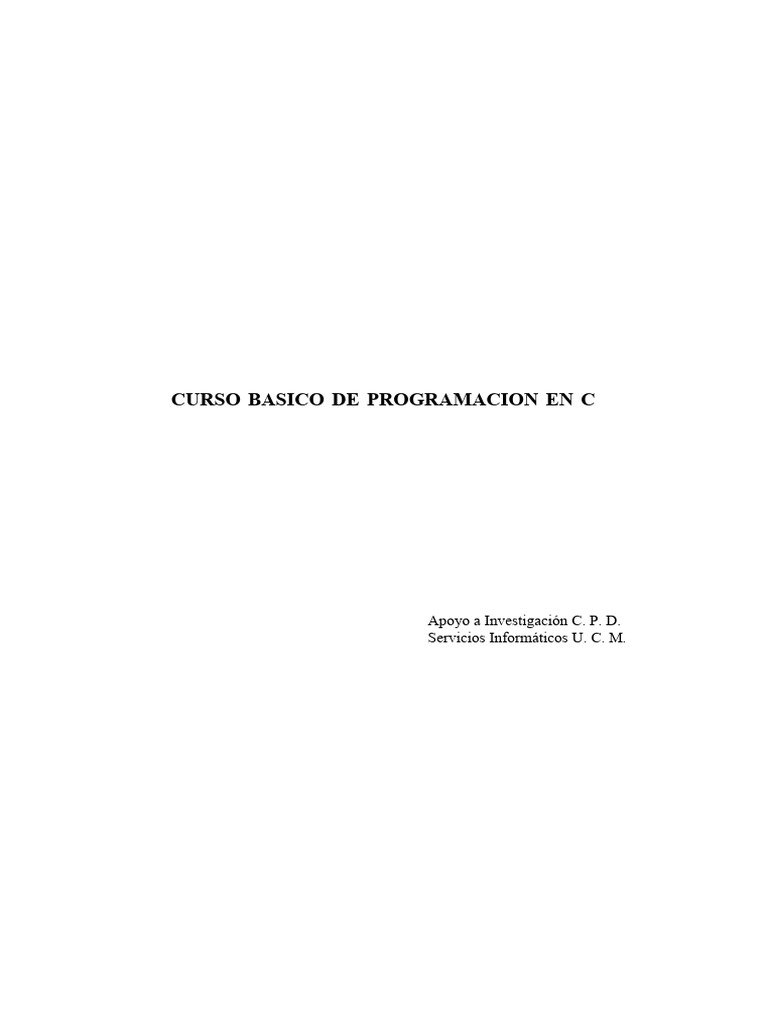 Curso Introductorio a C | PDF | Puntero (Programación de computadora) | C (lenguaje de programación)
