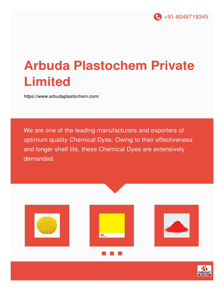 Arbuda Plastochem Private Limited | PDF | Dye | Packaging And Labeling