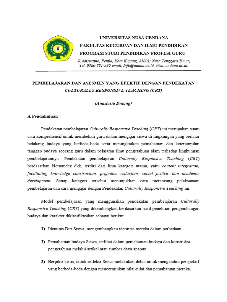 Uas - Prinsip Pengajaran Dan Asesmen Yang Efektif 1 | PDF