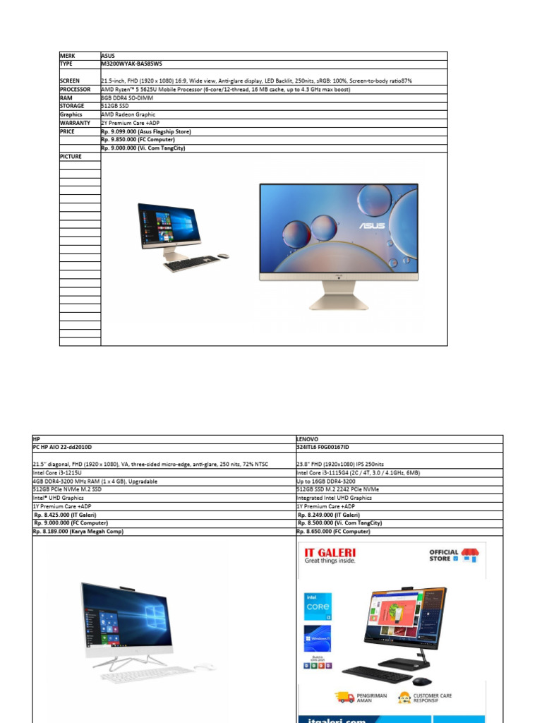 Price Comparison Laptop | PDF