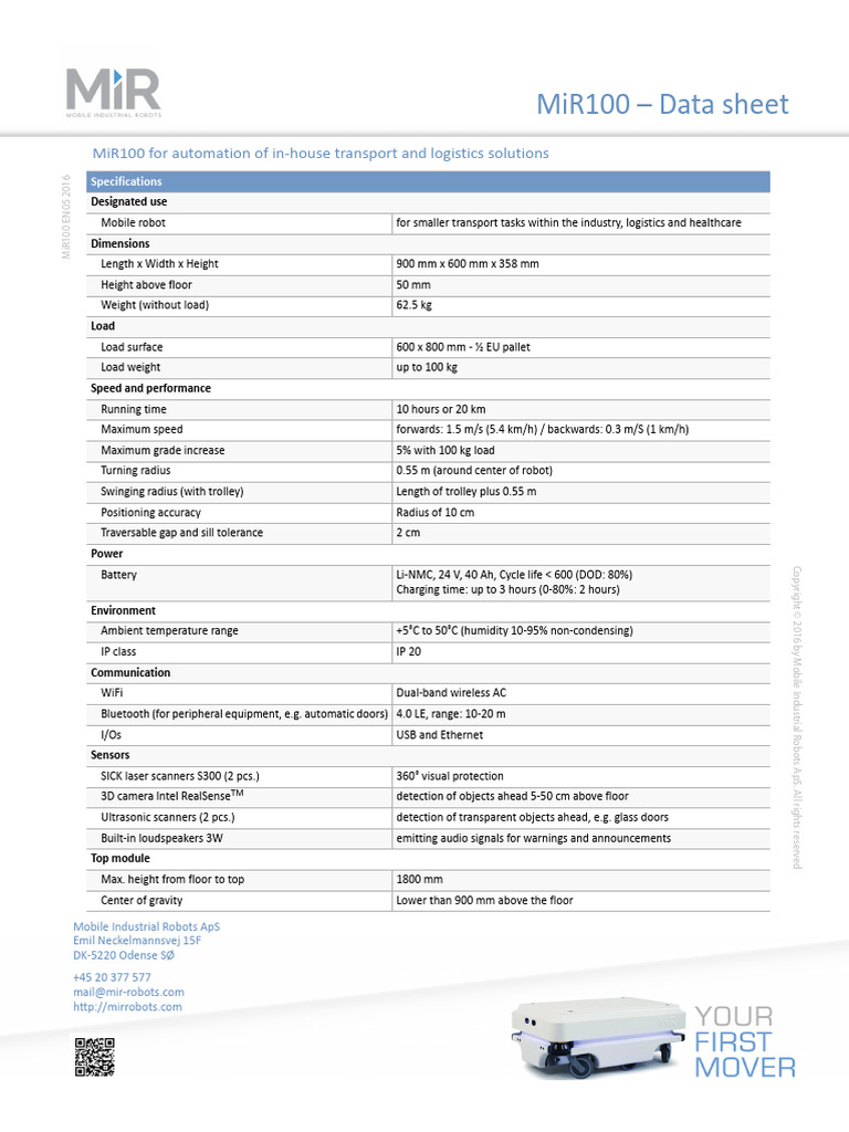 Mir100-Datasheet (2) 1 | PDF | Length | Transport