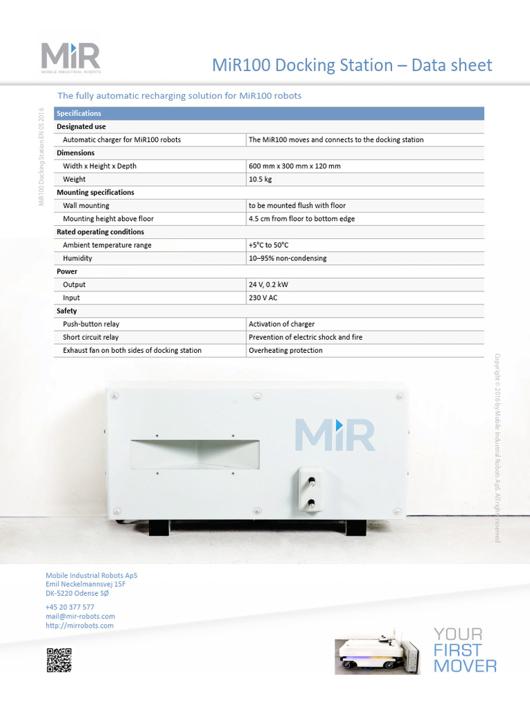 Mir100 Docking Station Datasheet | PDF | Battery Charger | Manufactured ...