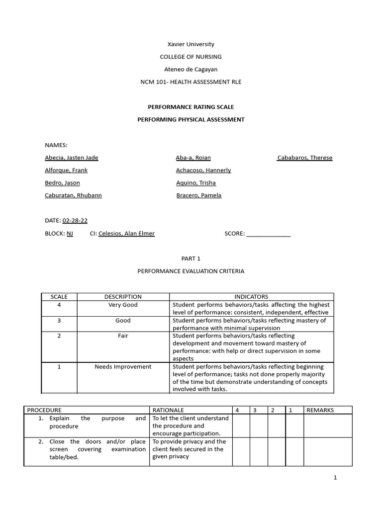 PRS Physical Assessment Part 1 1 | Download Free PDF | Nail (Anatomy ...