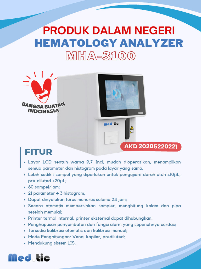 Fitur MHA-3100 Hematology Analyzer | PDF