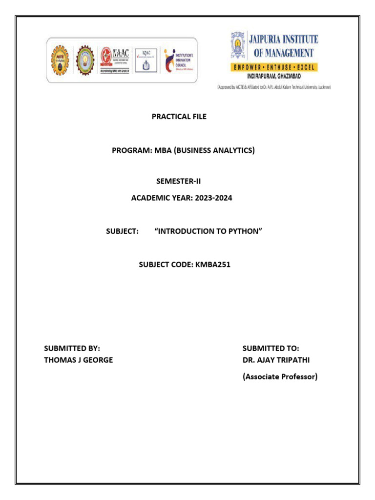 Python Assignment (Sem 2) MBA | Download Free PDF | Letter Case | Computer Science