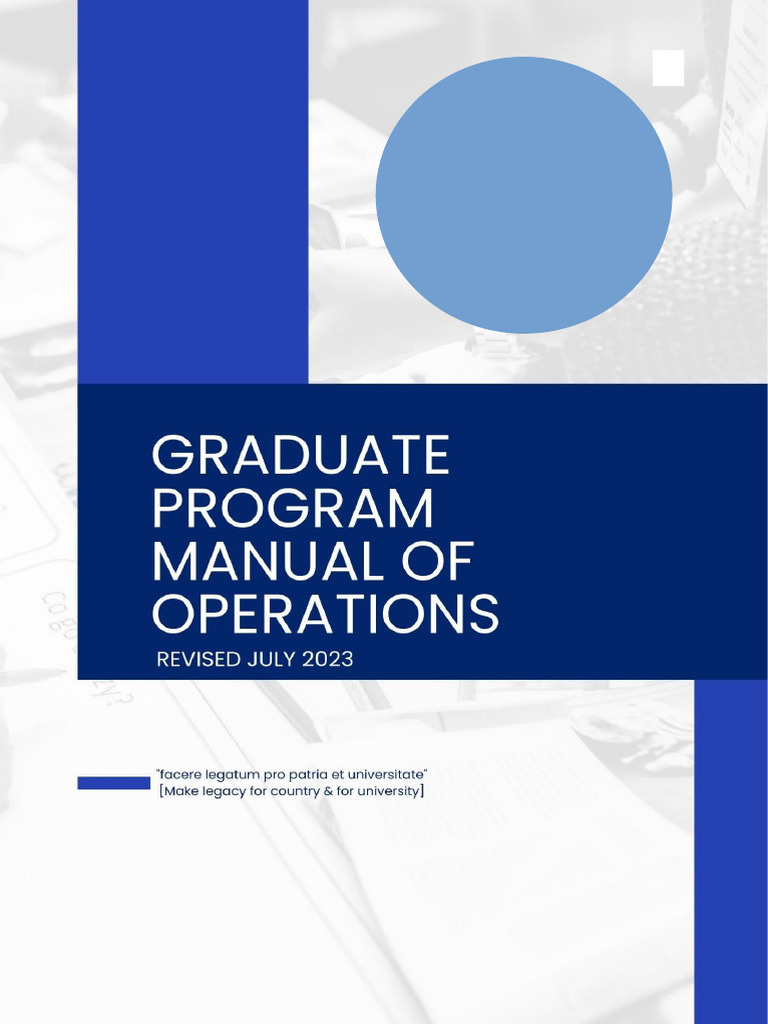 Graduate School Manual of Operations 3rd Edition Revised 2023 | PDF ...