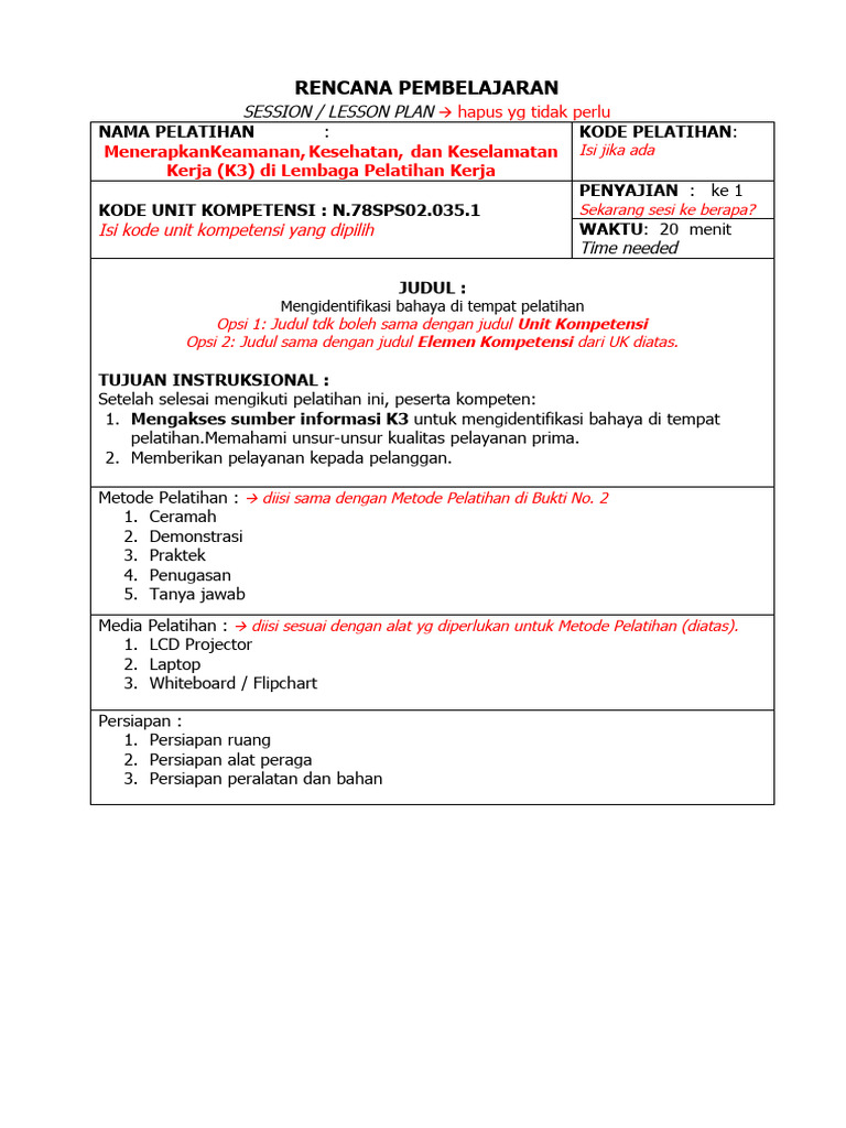 Bukti 10. Lesson Plan - Session Plan | PDF