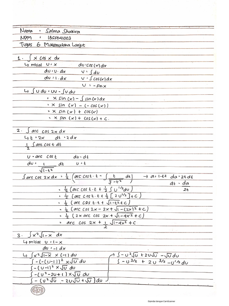 Salma Shakira - Tugas Ke-6 - Matematika Lanjut CHE16 | PDF