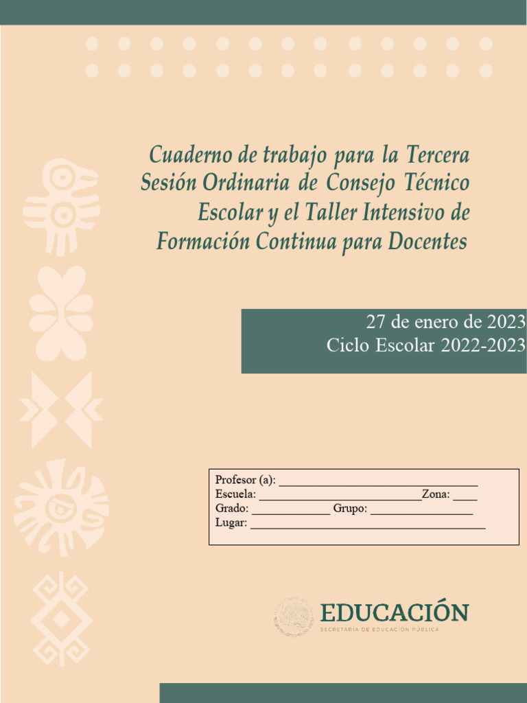 Cuaderno de Trabajo 3a. Sesión CTE-Enero-2023 | PDF | Plan de estudios ...