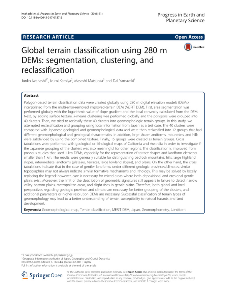 Global Terrain Classification Using 280 M DEMs: Segmentation ...