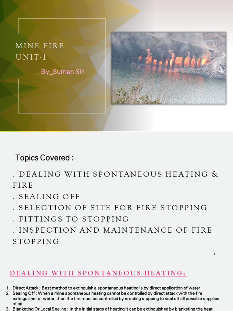Mine Fire Notes by Suman Sir | Download Free PDF | Fires | Water