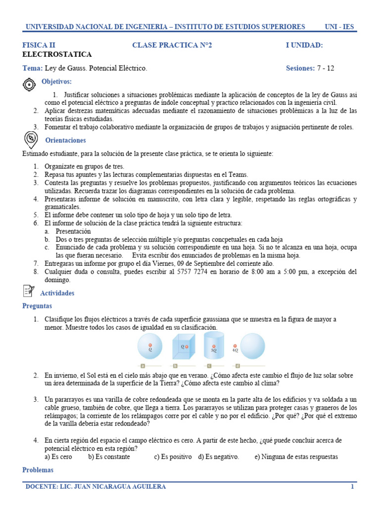 Fisica Ii - Clase Practica 2 | PDF | Electrón | Electricidad