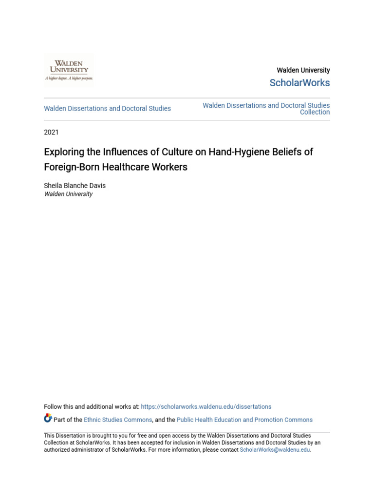 Exploring The Influences of Culture On Hand-Hygiene Beliefs of Fo | PDF ...