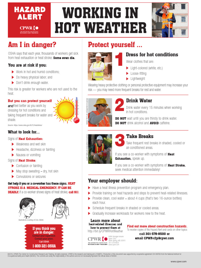 Hot Weather Hazard Alert | PDF | Hyperthermia | Workplace