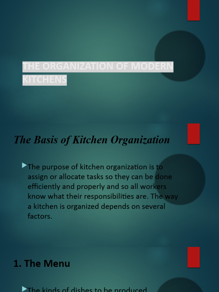 Hpc1 Chapter 1 The Organization of Modern Kitchens | PDF | Chef ...