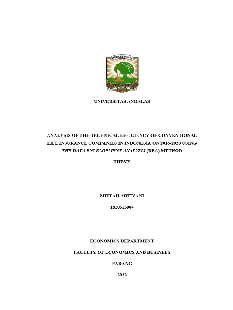 Indonesia Life Insurance Efficiency | PDF | Sampling (Statistics ...