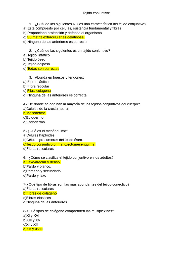 Preguntas de Histo | PDF