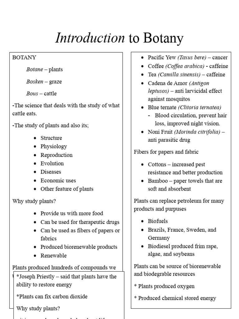 Introduction To Botany | PDF | Plants | Botany