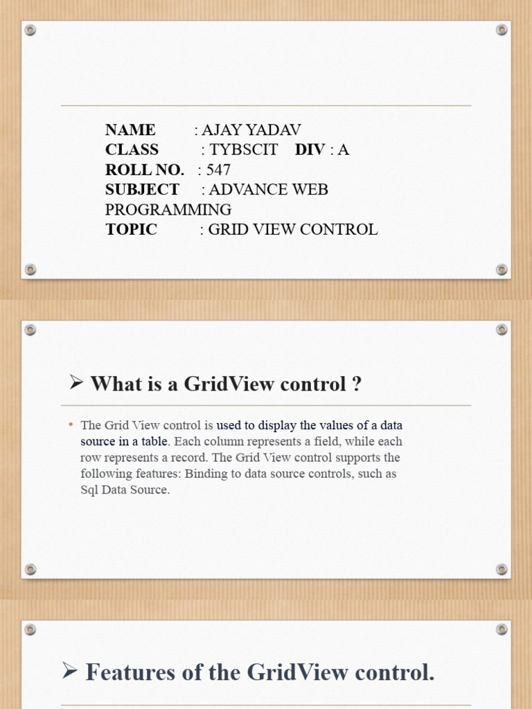 Grid View Control Awp | PDF